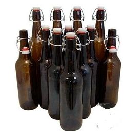 750mL Amber Flip Top Bottles Box of 12 - Homebrew & Craft Beer